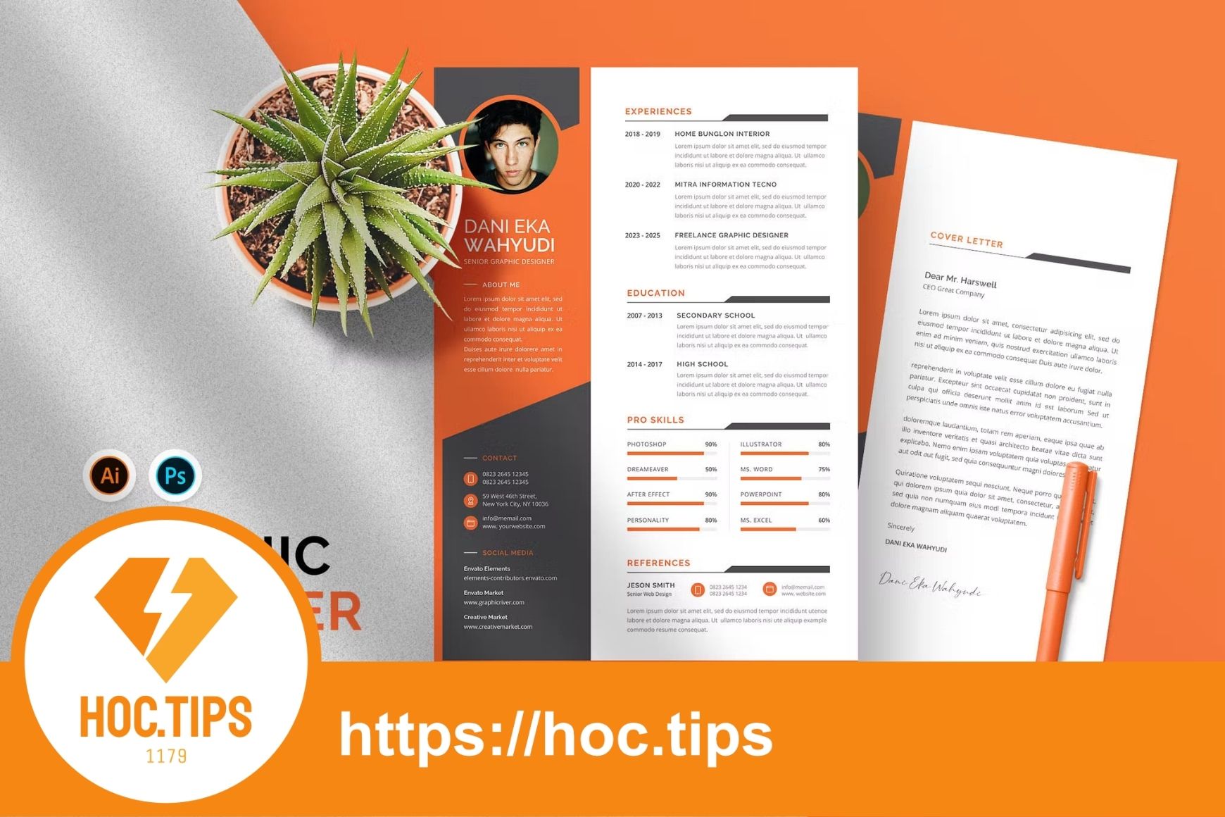 05 mẫu CV của Designer cực đẹp - Hoc.Tips